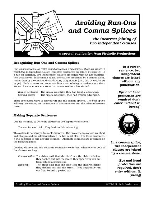 Avoiding Run-Ons and Comma Splices