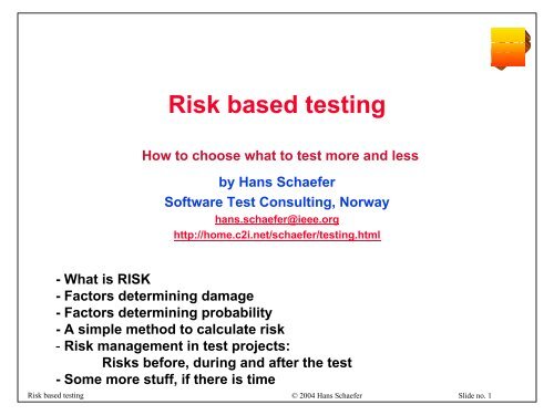 Risk based testing