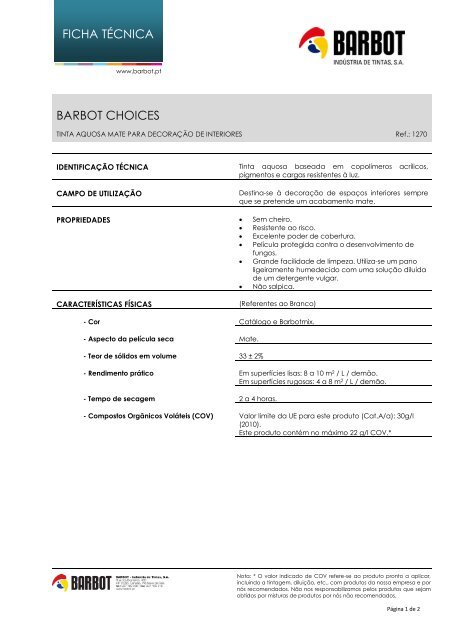 BARBOT CHOICES