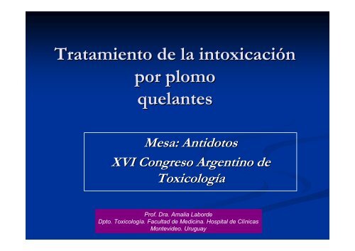 Tratamiento de la intoxicación por plomo quelantes