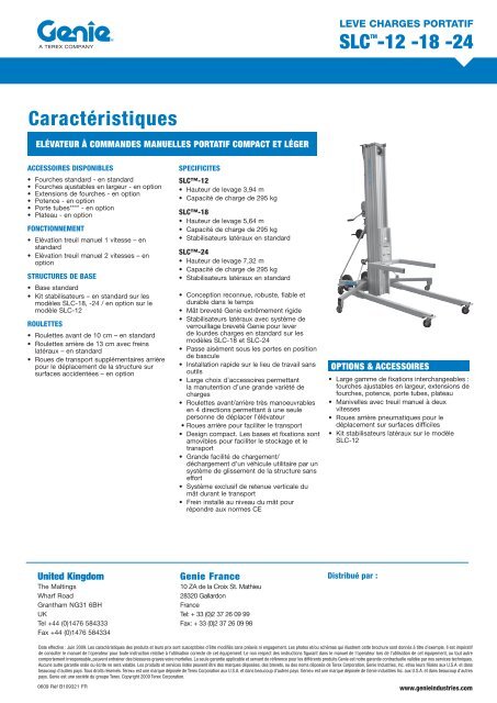 SLC -12 -18 -24 Caractéristiques