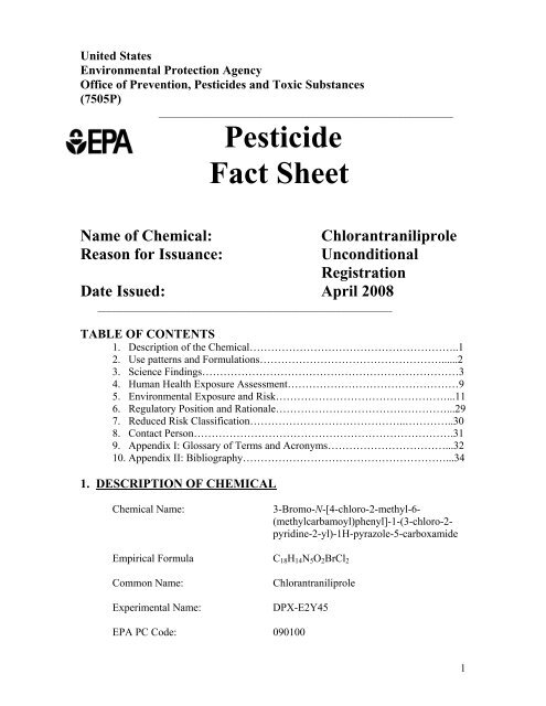Pesticide Fact Sheet