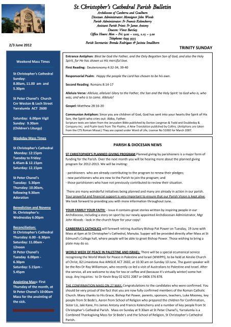 St Christopher’s Cathedral Parish Bulletin