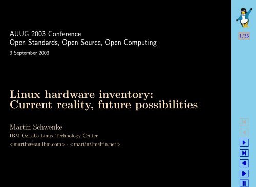 Linux hardware inventory Current reality future possibilities