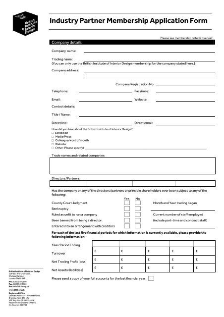 Partnership Firm Registration Form