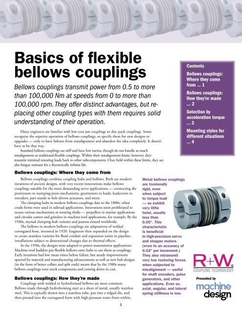 Basics of flexible bellows couplings