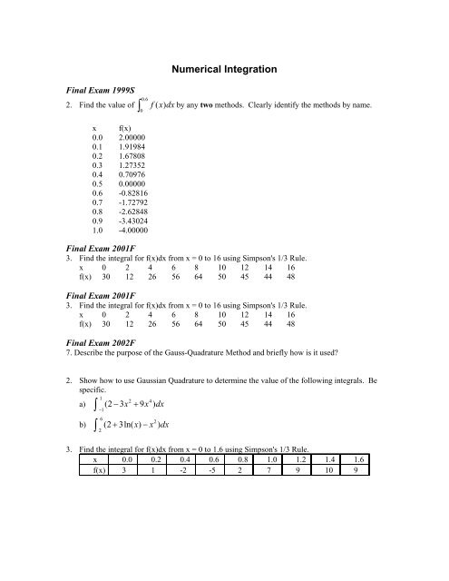 Numerical Integration