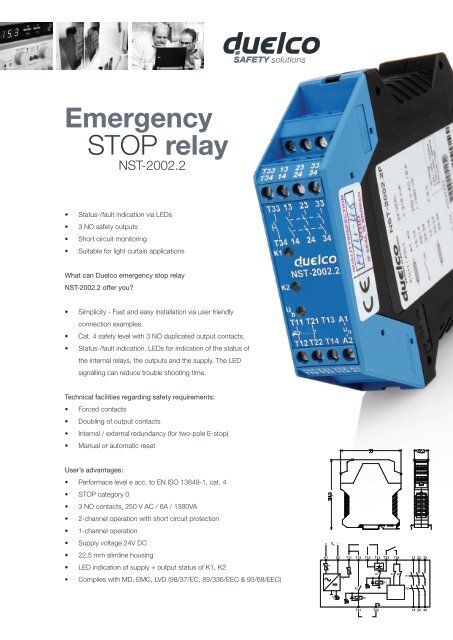 Emergency STOP relay