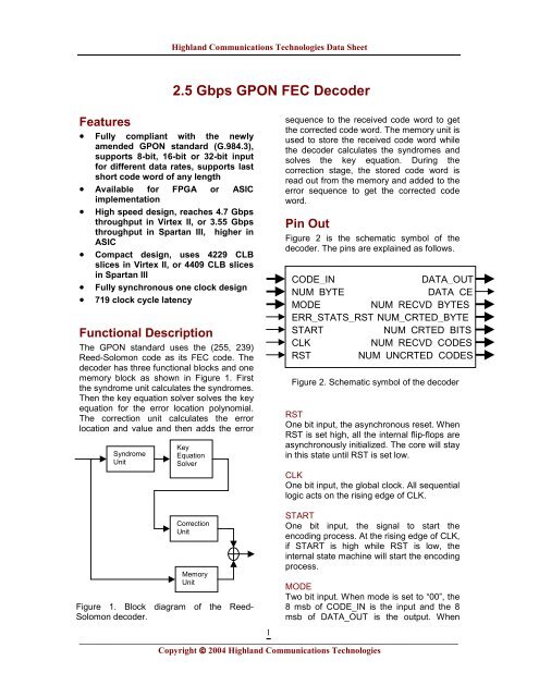 2.5 Gbps GPON FEC Decoder