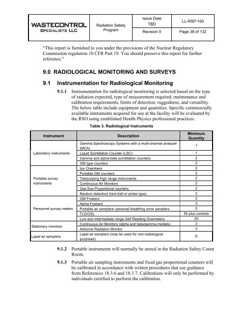 Radiation Safety Program