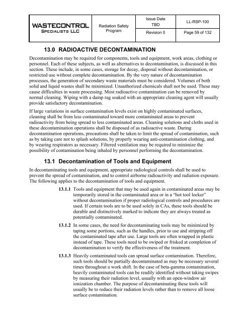Radiation Safety Program