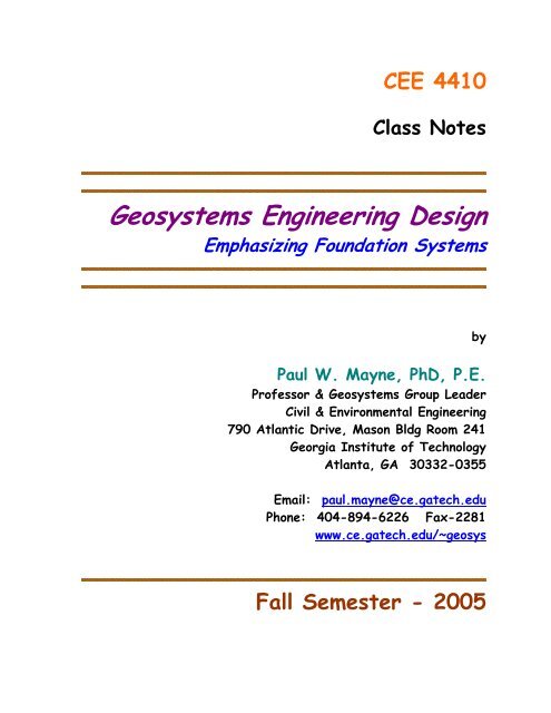 Geosystems Engineering Design