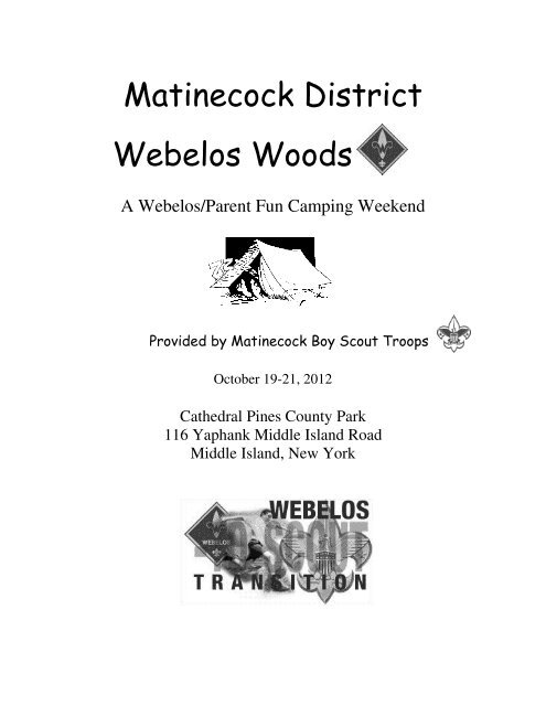 Matinecock District Webelos Woods - Suffolk County Council