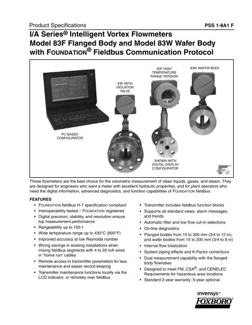 [PSS 1-8A1 F] Model 83F Flanged Body and Model 83W Wafer Body ...