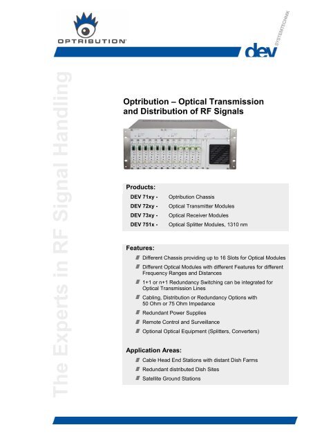Optribution – Optical Transmission and Distribution of RF Signals