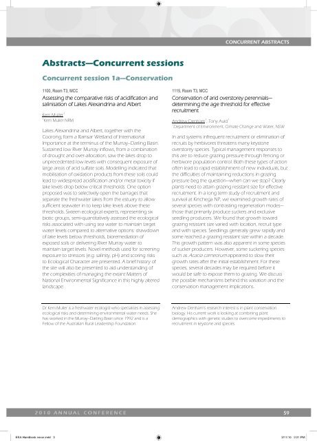 Abstracts—Concurrent sessions