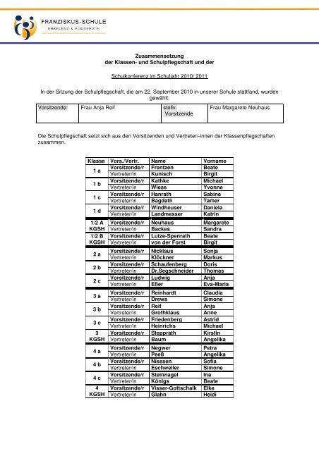 liste 1 - Franziskus-Schule-Erkelenz