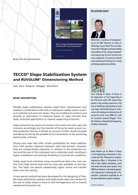 TECCO® Slope Stabilization System and RUVOLUM - Geobrugg AG