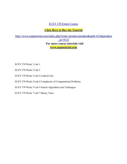 ECET 370 Entire Course