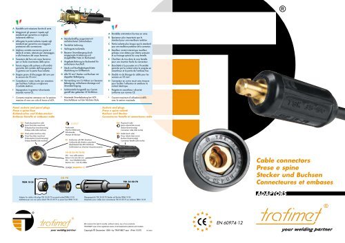 EN 60974-12 Cable connectors Prese e spine Stecker und Buchsen ...