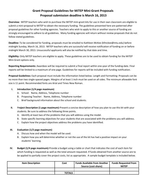 Mini Proposal Template