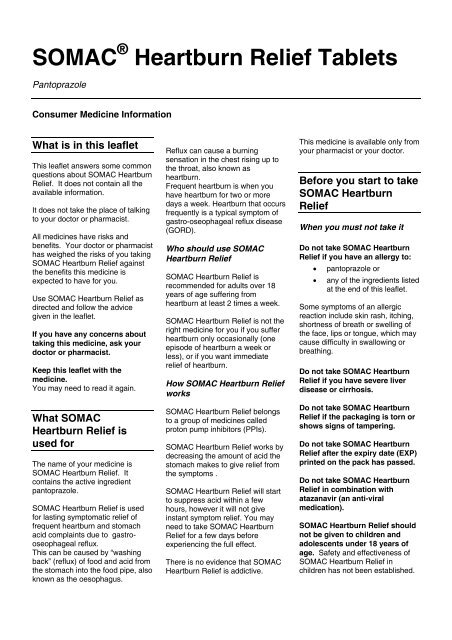SOMAC Heartburn Relief Tablets