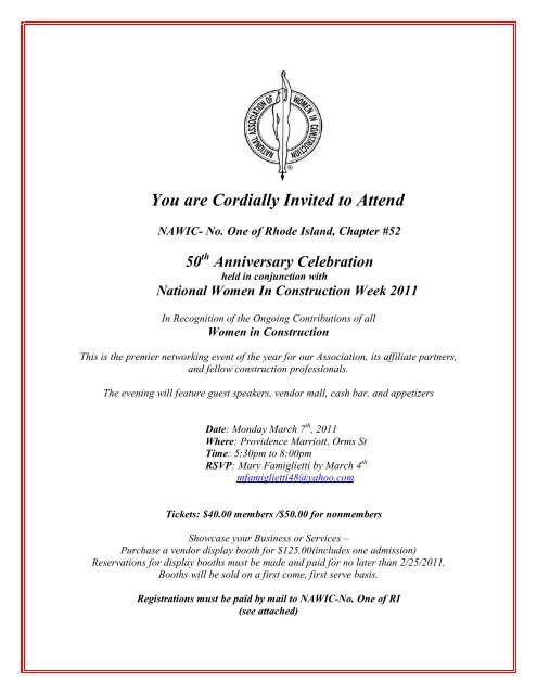 You Are Cordially Invited To Attend