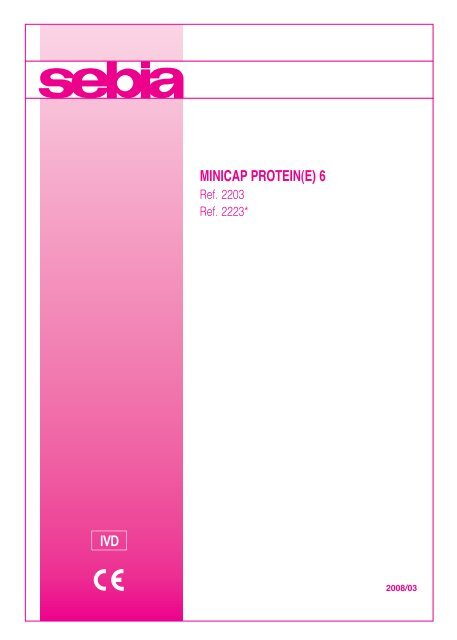 MINICAP PROTEIN(E) 6 - Sebia Electrophoresis