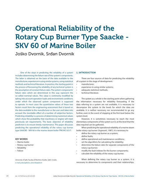 Operational Reliability of the Rotary Cup Burner Type Saacke - SKV ...
