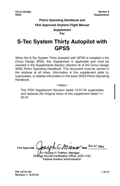 S-Tec System Thirty Autopilot with GPSS