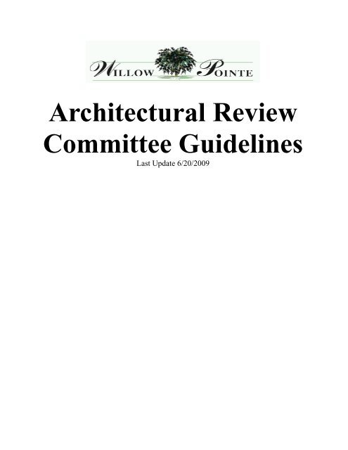 Architectural Review Committee Guidelines