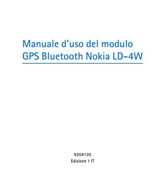 Nokia Modulo GPS senza fili LD-4W - Manuale duso del {0}