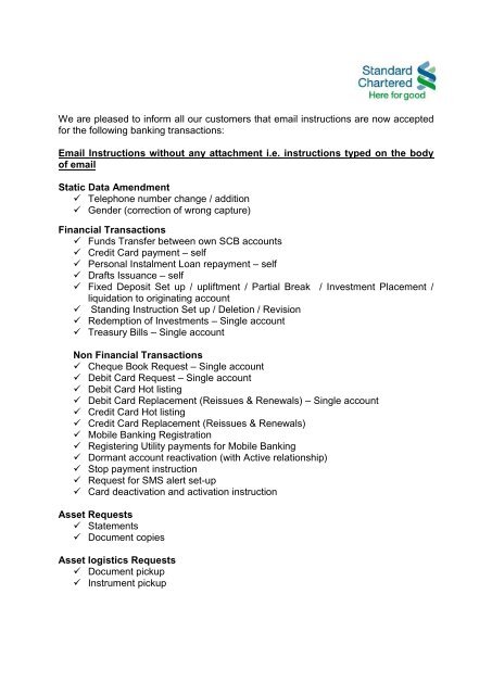 We are pleased to inform all our customers that email instructions ...