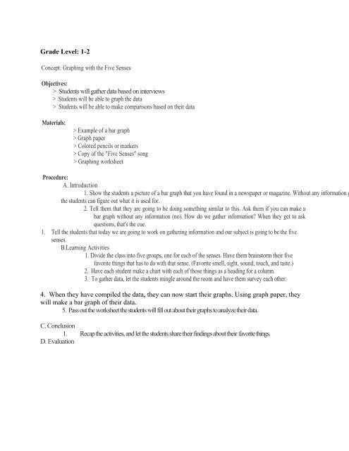 Graphing with the Five Senses