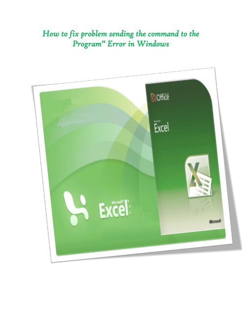 How to fix problem sending the command to the Program” Error in Windows