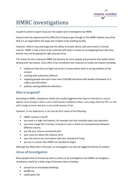HMRC investigations