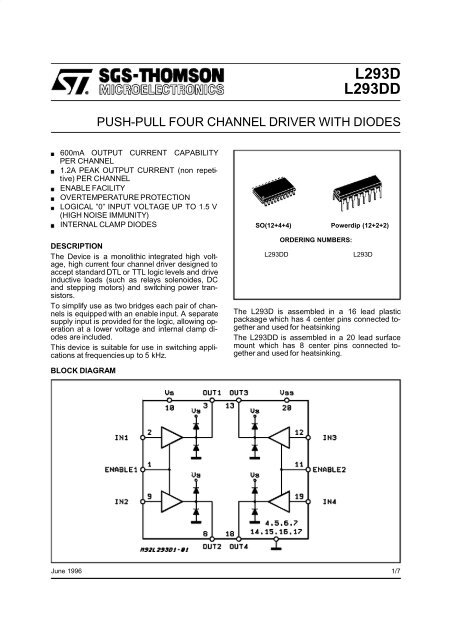 PUSH-PULL FOUR CHANNEL DRIVER WITH DIODES