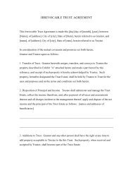 Irrevocable Trust Agreement Form (pdf)