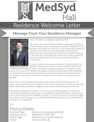 Residence Welcome Letter