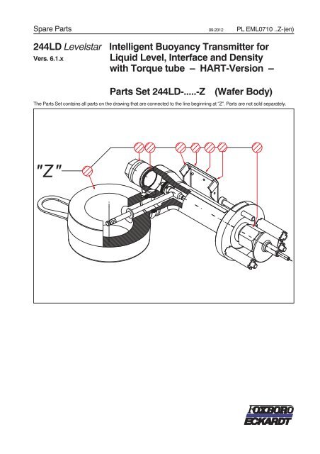 Parts Set 244LD-.....-Z - Invensys