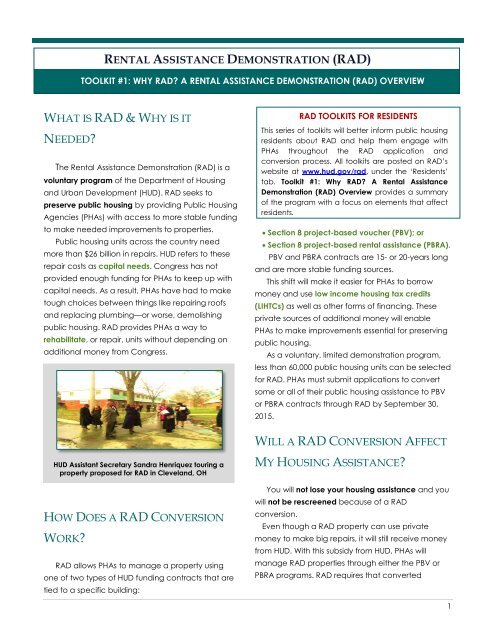 RAD Resident Tool Kit - Rochester Housing Authority