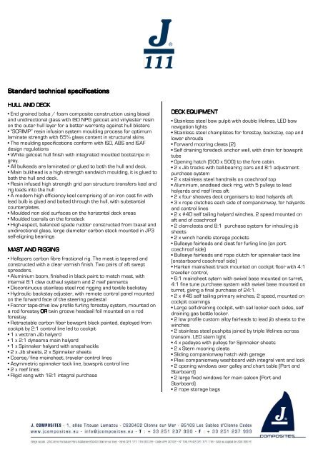 Standard technical specifications