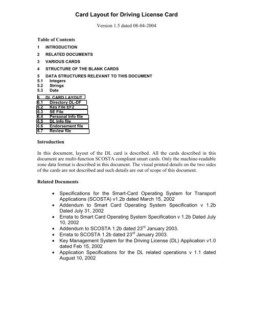 Card Layout for Driving License Card
