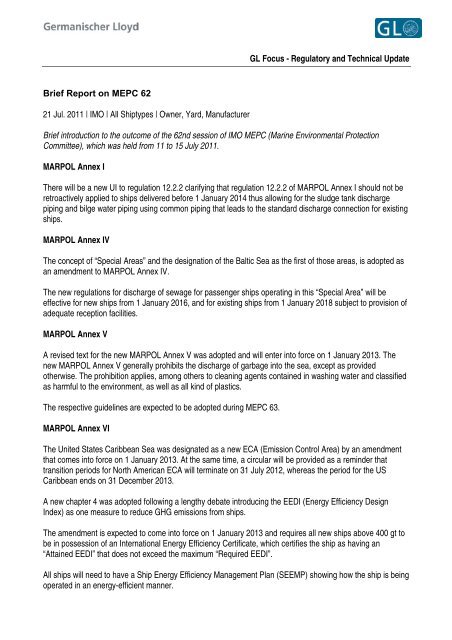 Tokyo MOU and Paris MOU Announce Inspection ... - GL Group