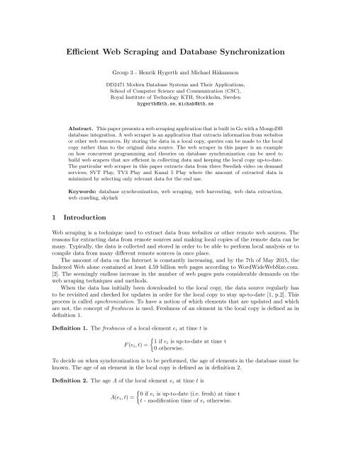 Efficient Web Scraping And Database Synchronization