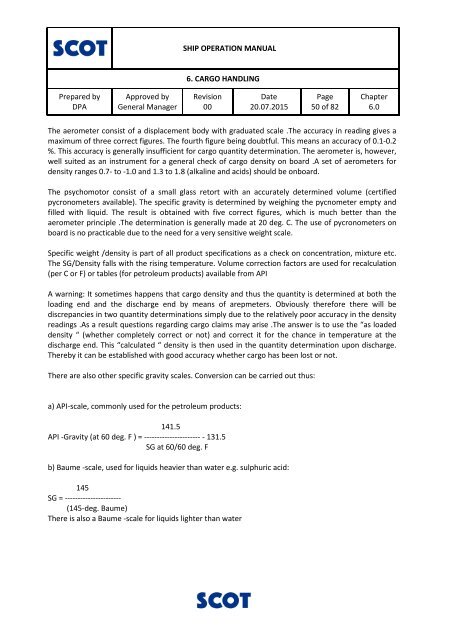 SHIP OPERATION MANUAL 6.