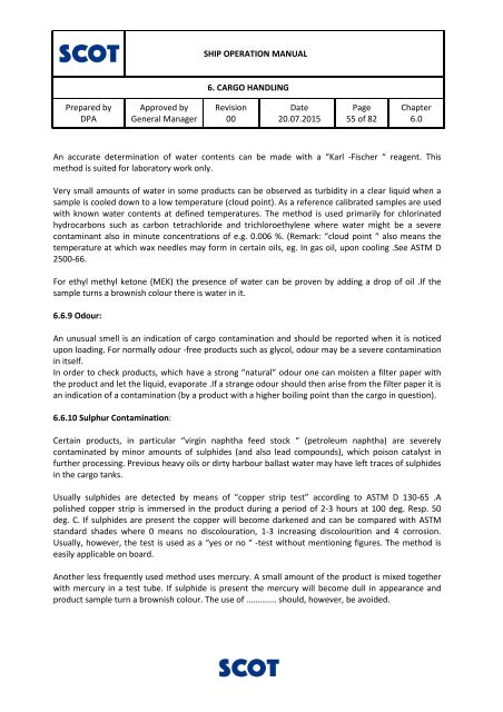 SHIP OPERATION MANUAL 6.
