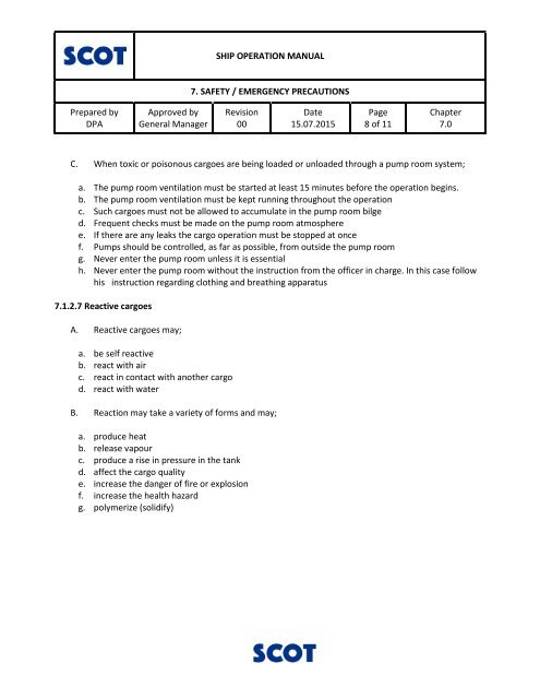 SHIP OPERATION MANUAL 7.