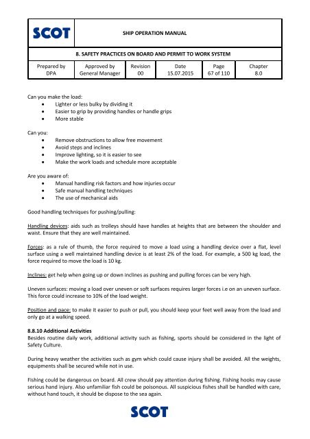 SHIP OPERATION MANUAL 8.