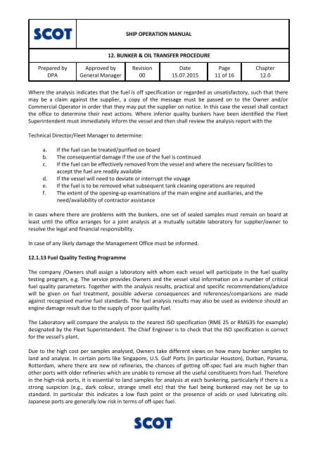 SHIP OPERATION MANUAL 12.